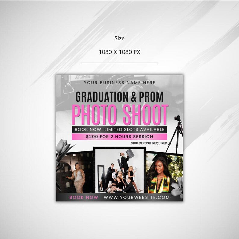 Graduation & Prom Photoshoot Flyer Template: Customizable Canva Design ...