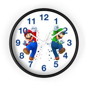 Mario Wall Clocks Nursery Clock Childrens Clock Mario Clock LGBTQ Clock ...