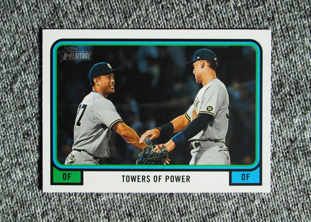 Aaron Judge / Giancarlo Stanton Baseball Card Topps Heritage Towers of ...