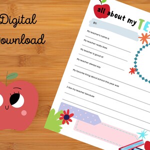 Teacher Appreciation Week Printable, Teacher Survey, Teacher Printable ...