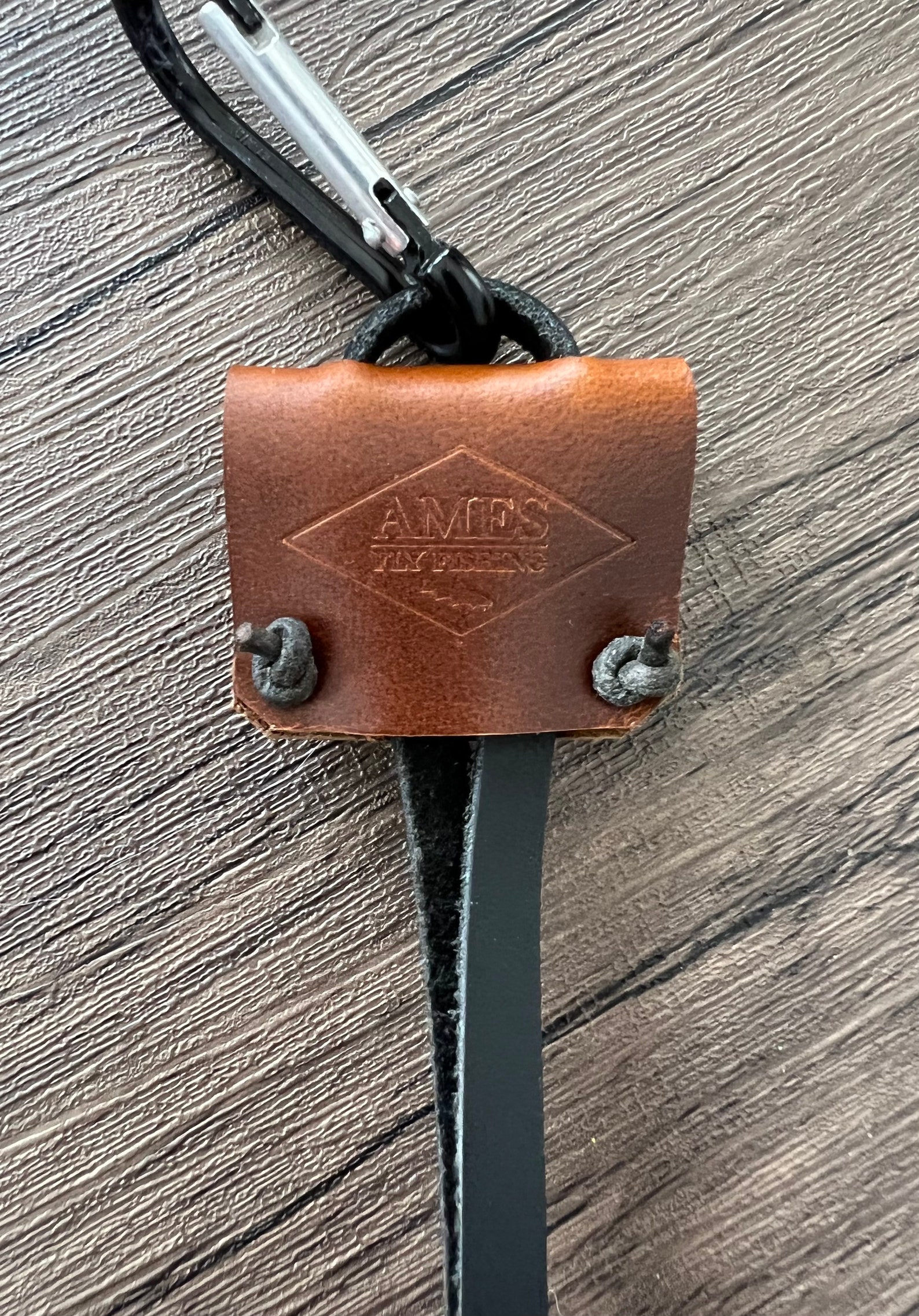 Tippet Spool Holder Leather With Aluminum Clip Brown and Black Handmade ...