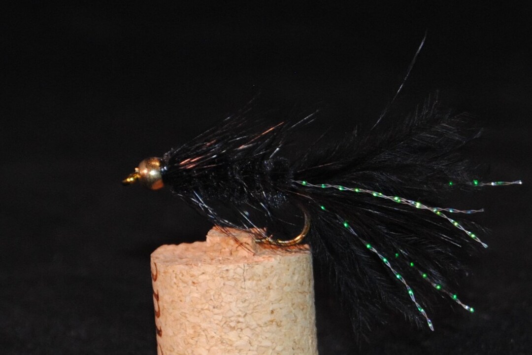 Woolly Bugger Bead Head Streamer Black Fly Fishing Flies Choose Size ...