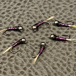Perdigon Euro Nymph Fly Fishing Flies Purple Half Dozen (6 QTY) - Etsy