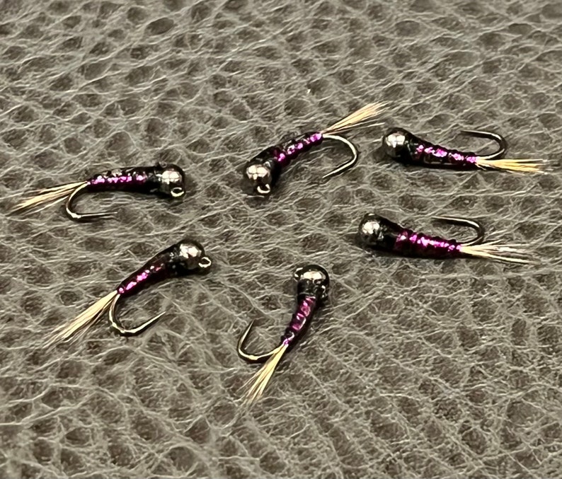 Perdigon Euro Nymph Fly Fishing Flies Purple Half Dozen (6 QTY) - Etsy