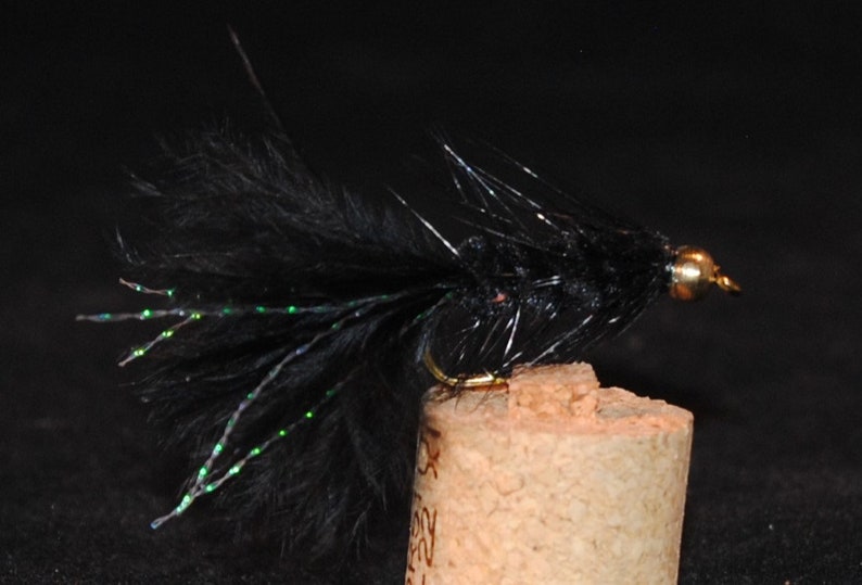 Woolly Bugger Bead Head Streamer Black Fly Fishing Flies Choose Size ...