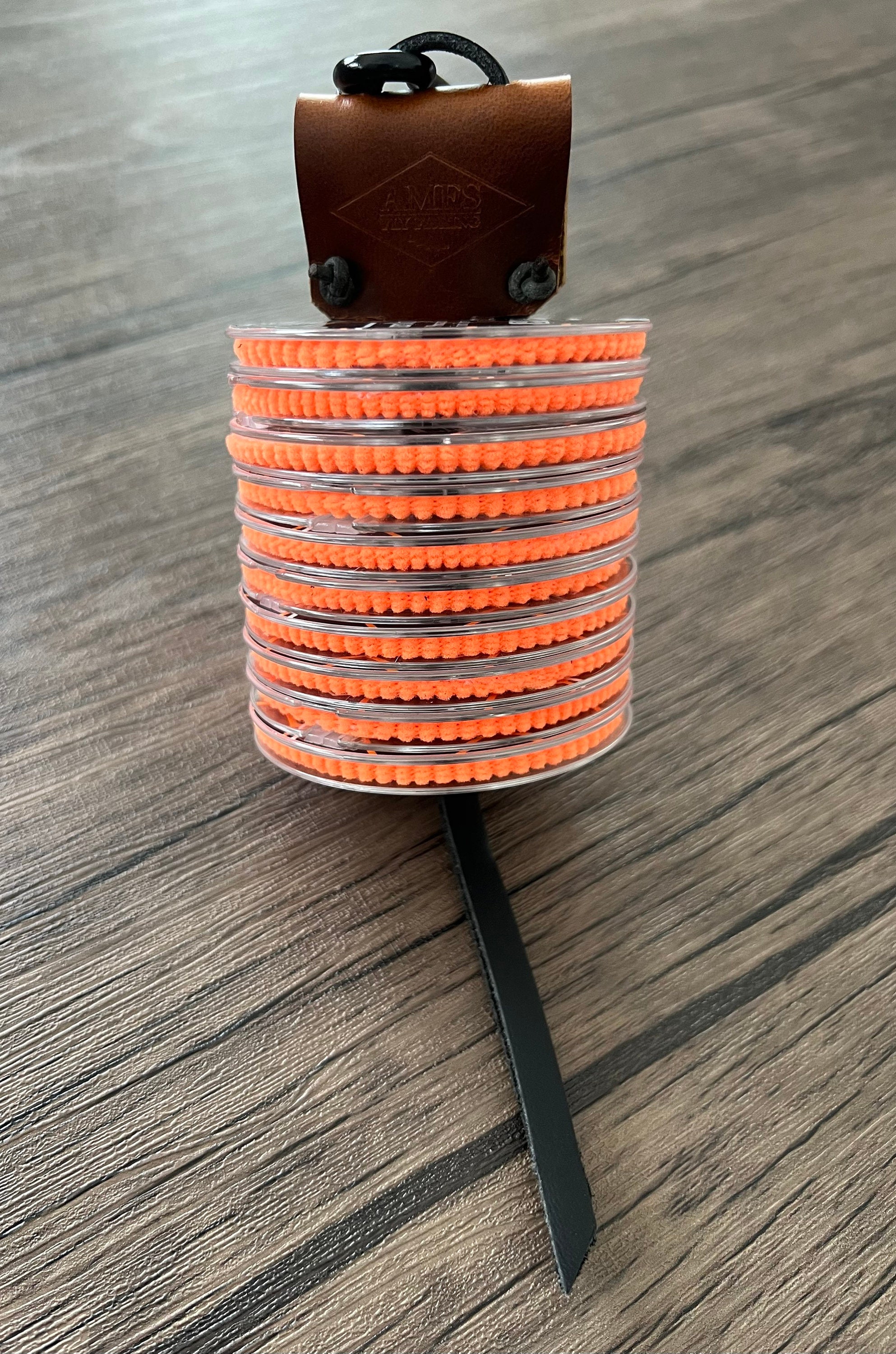 Tippet Spool Holder Leather With Aluminum Clip Brown and Black Handmade ...