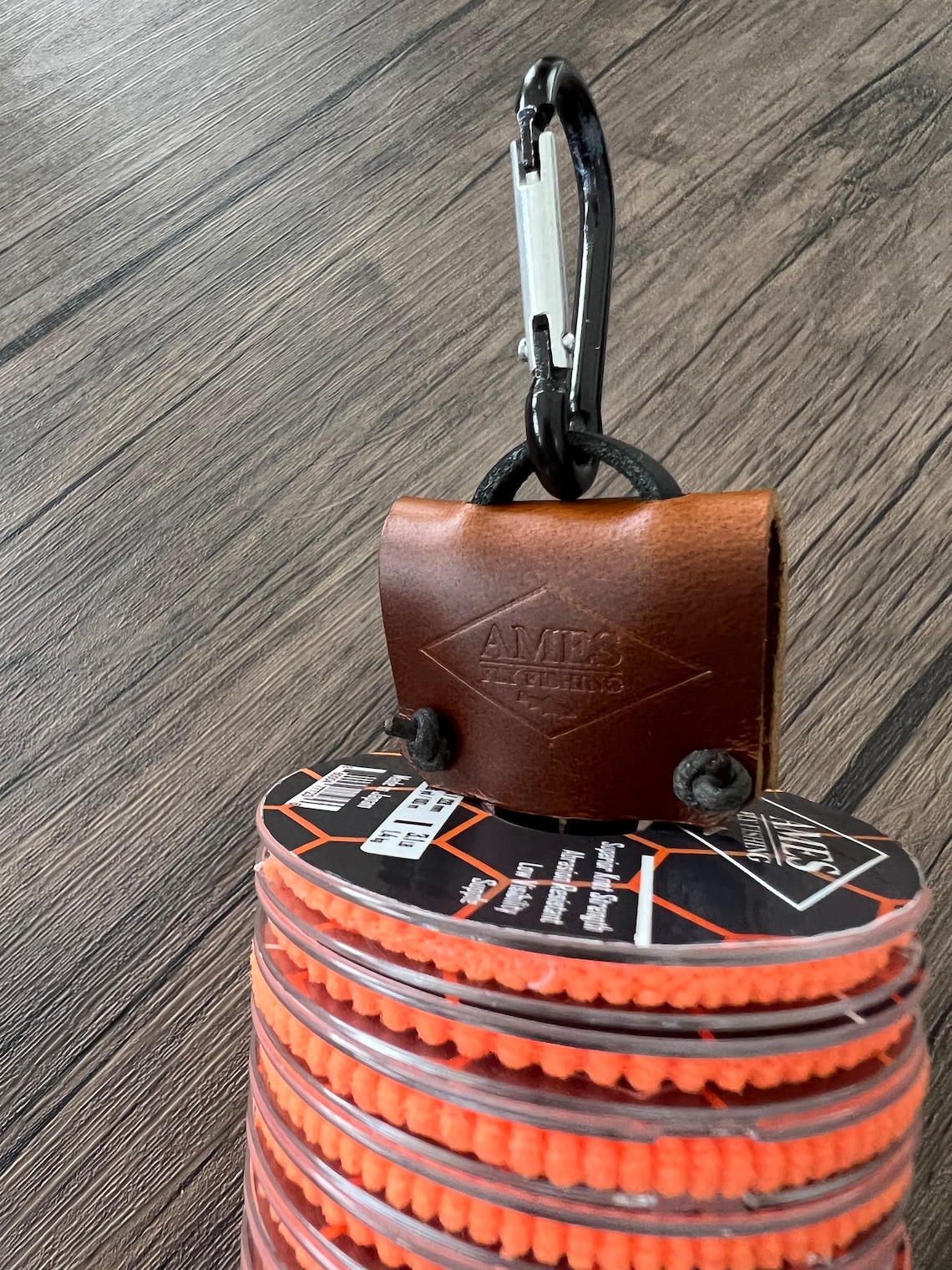 Tippet Spool Holder Leather With Aluminum Clip Brown and Black Handmade ...