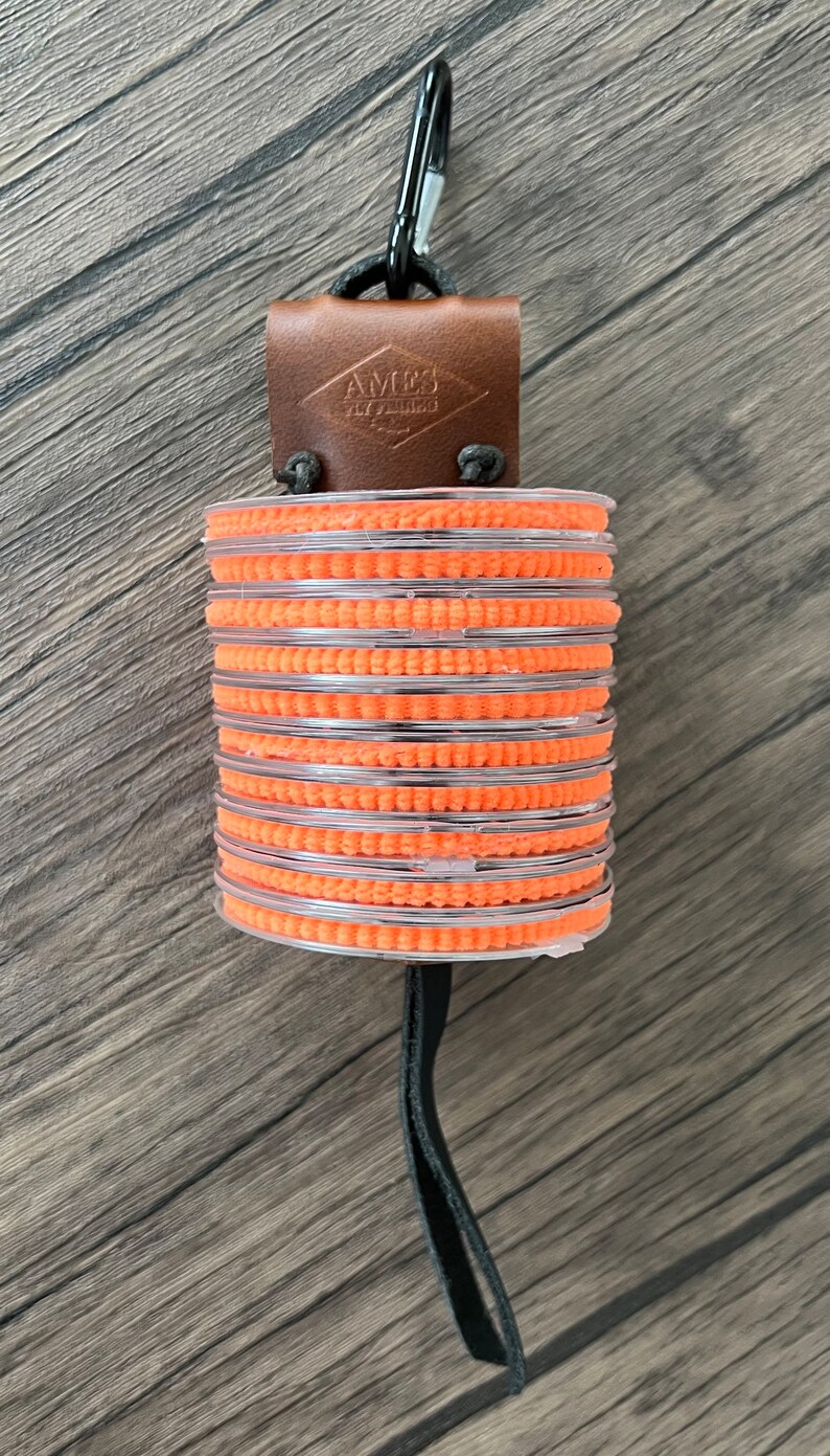 Tippet Spool Holder Leather With Aluminum Clip Brown and Black Handmade ...