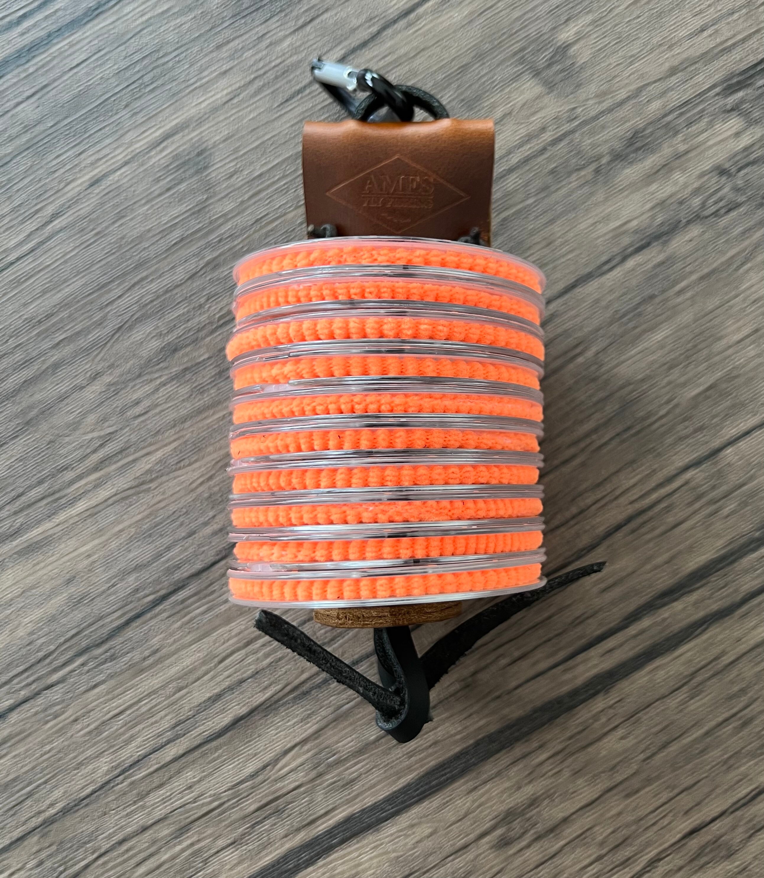 Tippet Spool Holder Leather With Aluminum Clip Brown and Black Handmade ...