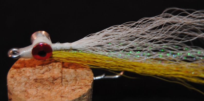 Saltwater Clouser Minnow Fly Fishing Flies Yellow Shimmer 3 Pack - Etsy