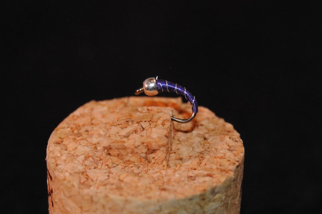 Zebra Midge Purple Bead Head Fly Fishing Flies Choose Size One Dozen ...