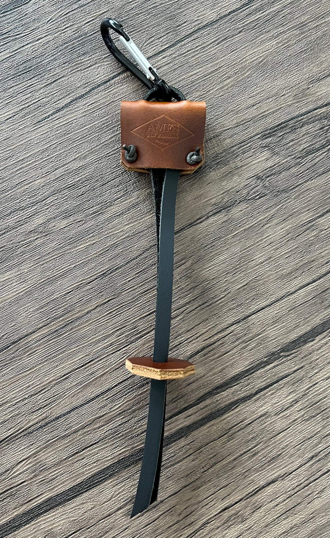 Tippet Spool Holder Leather With Aluminum Clip Brown and Black Handmade ...