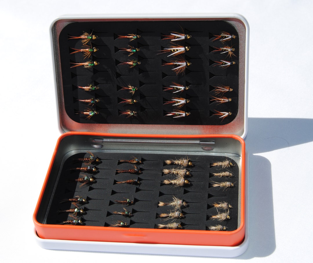 Nymph Flies Assortment Loaded Fly Fishing Box Mini Tin 48 Flies- Choose ...