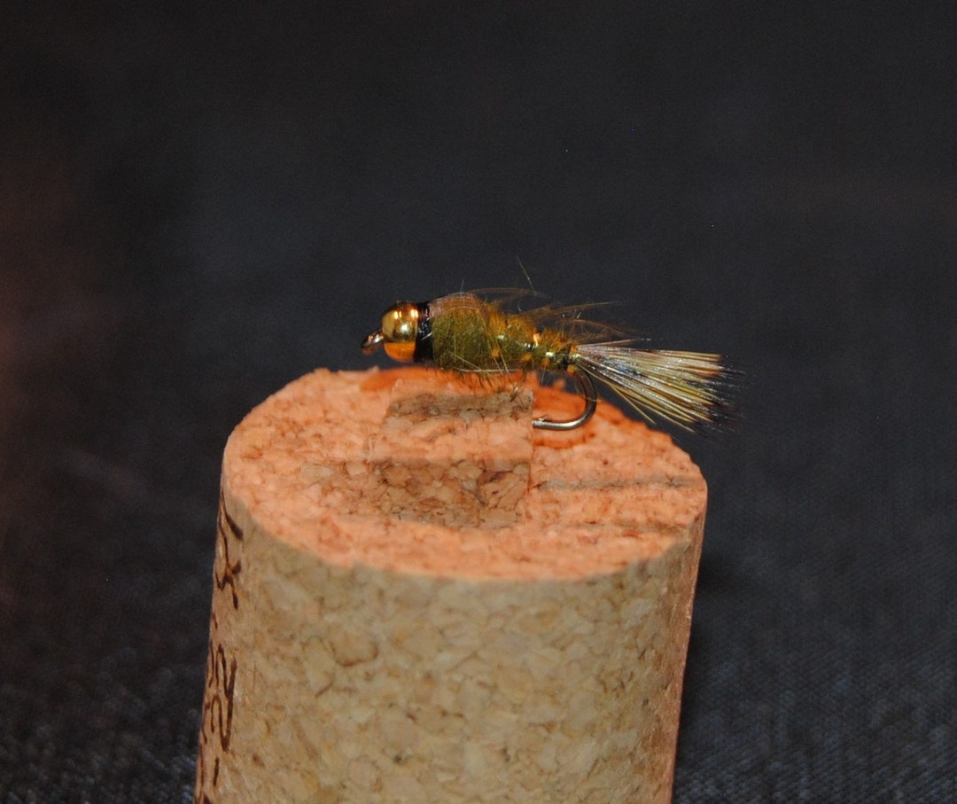 Olive Hare's Ear Bead Head Flashback Fly Fishing Flies Choose Size One Dozen (12) - Etsy