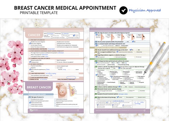 Printable Cancer Visit Notes Sheet Medical Appointment - Etsy