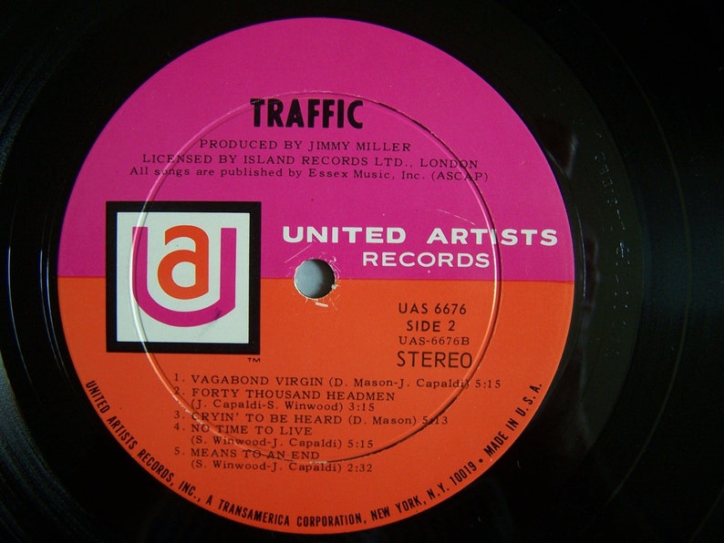 Traffic Self Titled Vinyl Record Album - 1968, United Artists, VG+ - Etsy