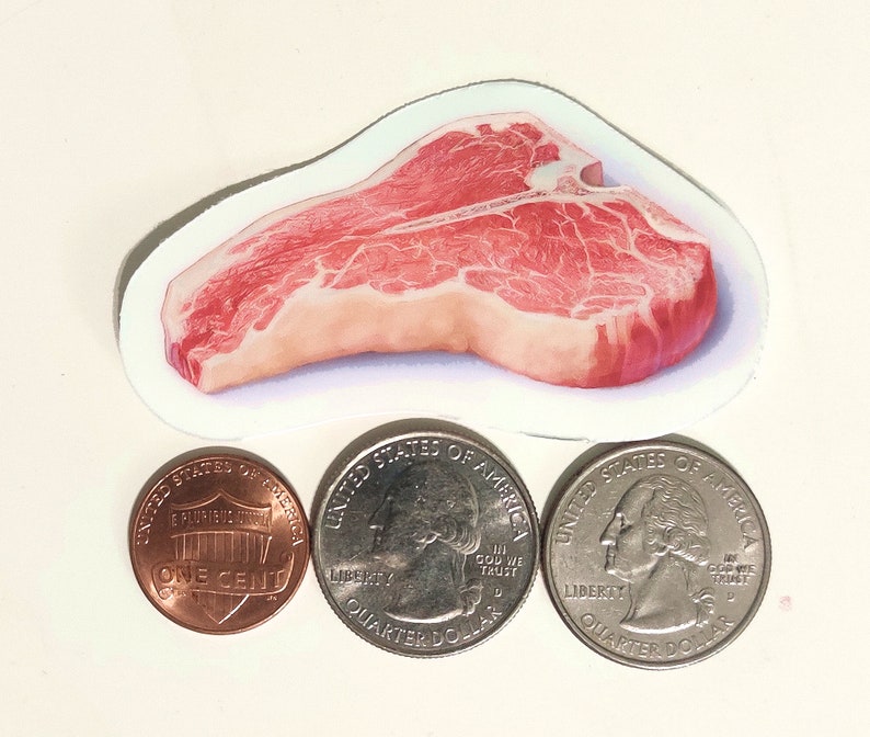 Raw T-bone Steak Meat Vinyl Sticker - Laminated & Waterproof - Etsy