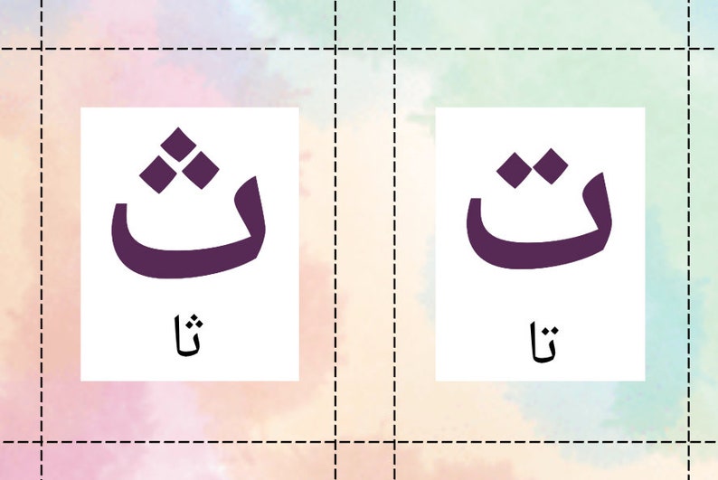 Arabic Alphabet Flashcards for Kids Single Letters Learning Arabic ...