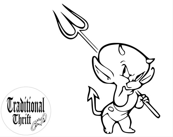 SVG Traditional Hot Stuff Tattoo | Etsy