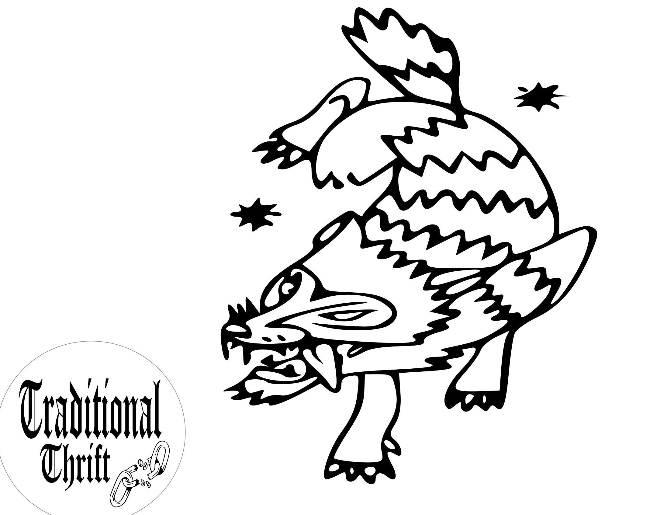 American Traditional Wolf Drawings