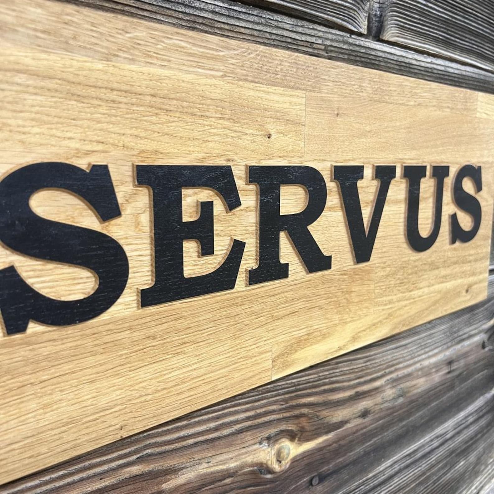 Wandbild Servus | Holz Wandkunst l Wanddeko l Bayern l Holzkunst ...