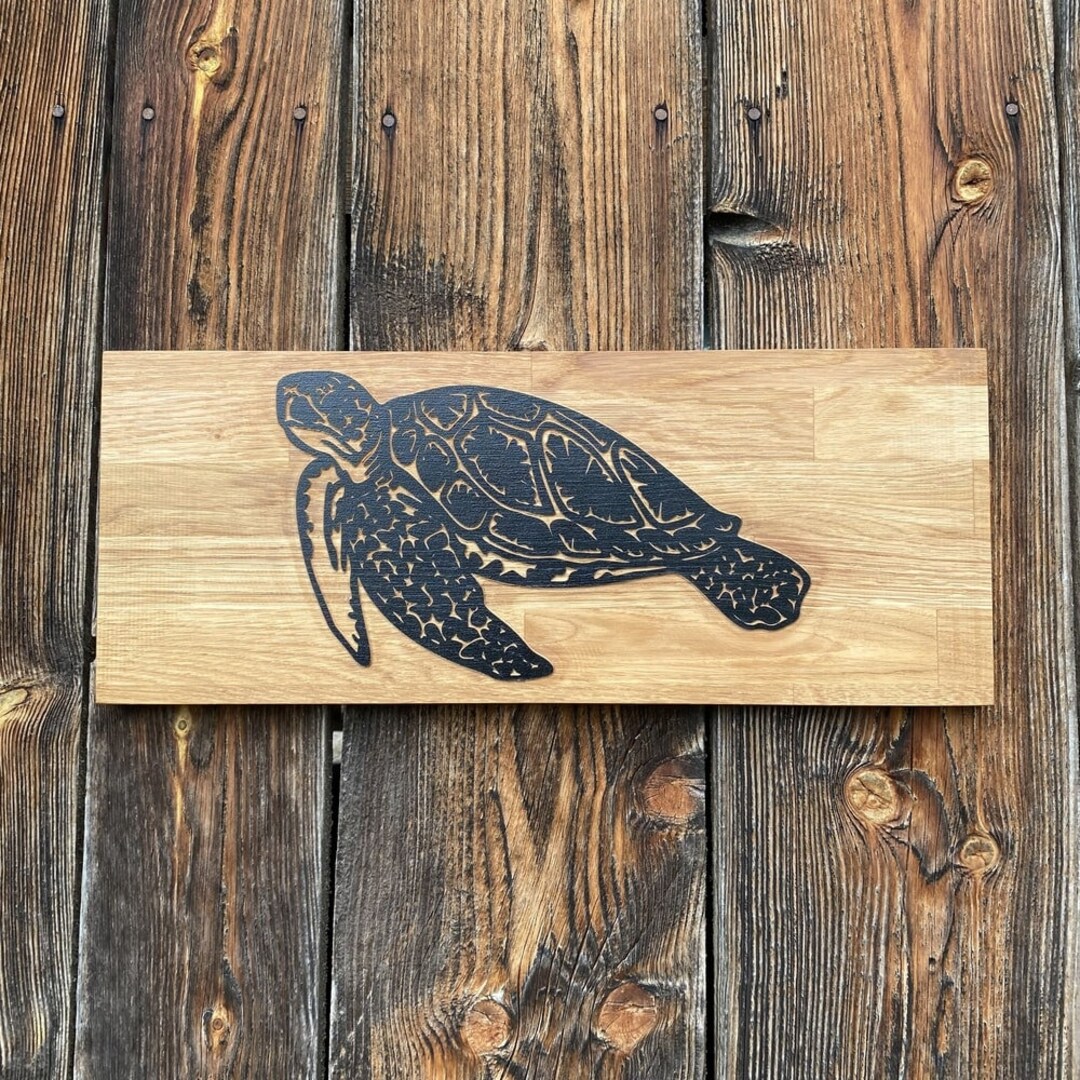 Mural Turtle Wood Wall Art L Wall Decor L Sea Turtles L Wood Art ...