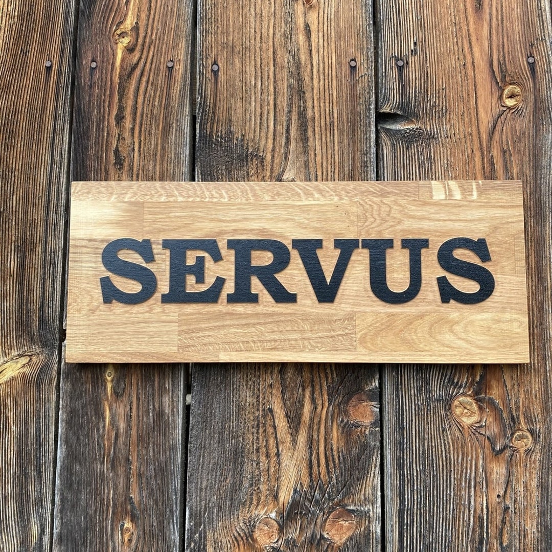 Wandbild Servus Holz Wandkunst l Wanddeko l Bayern l - Etsy.de