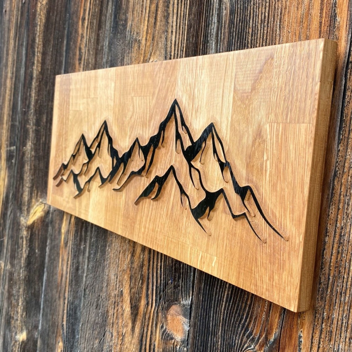 Wandbild Bergkette Holz Wandkunst l Wanddeko l Bergliebe l - Etsy.de
