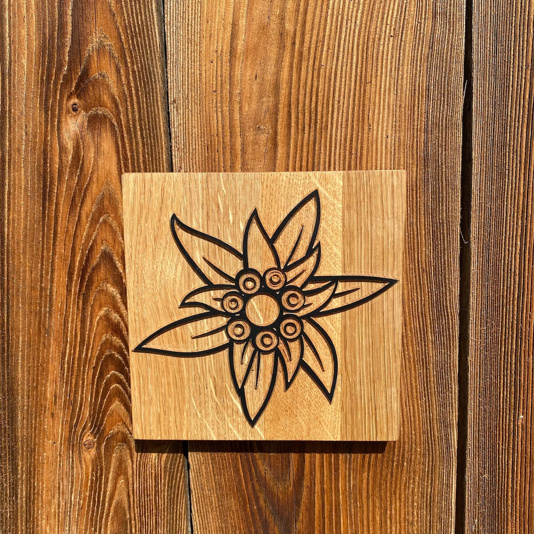 Edelweiss as a Mural Made of Oak Wood Wall Decoration - Etsy