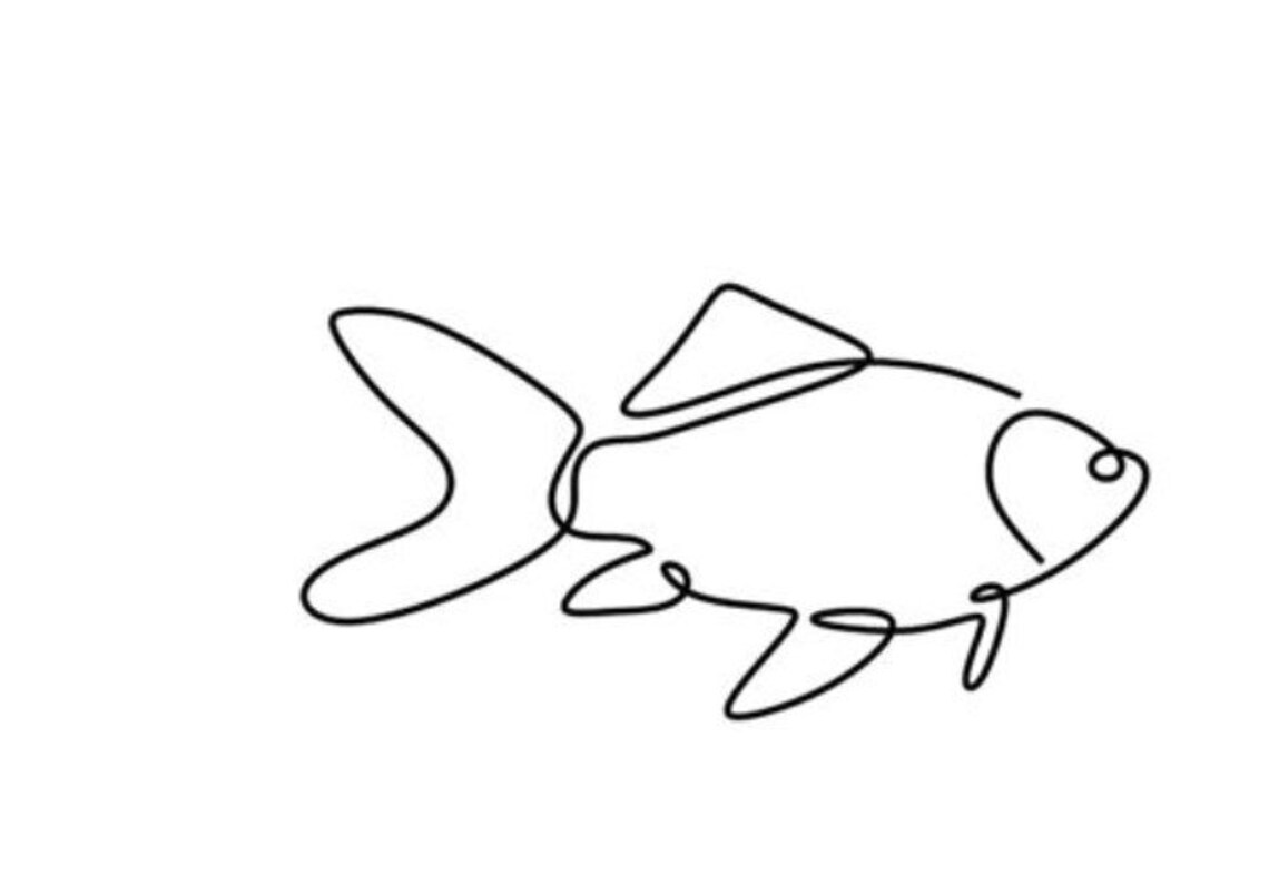 Fish One Line Drawing Illustration Minimalist Style - Etsy