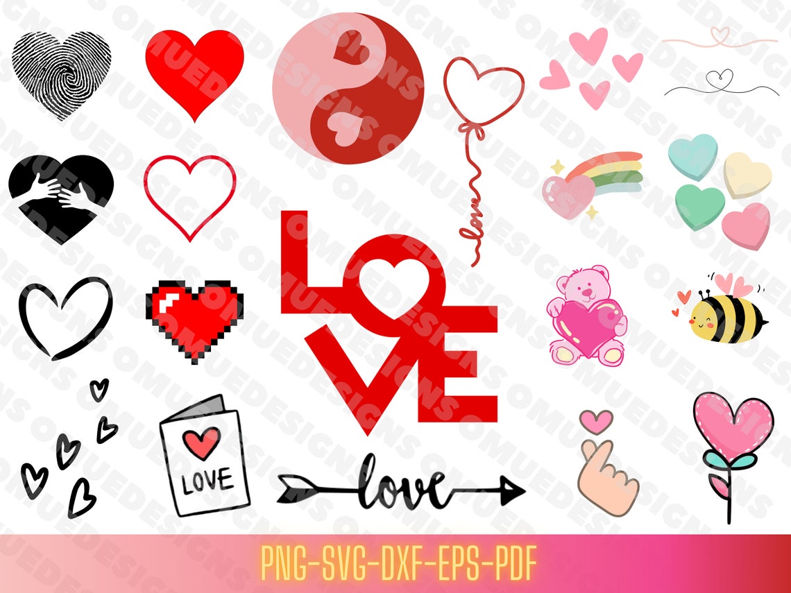 Heart Svg - Heart Svg Bundle - Love Heart Svg - Digital Prints - Svg ...