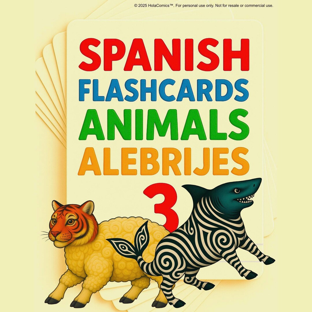 Spanish Flashcards Alebrije Animals | A1-A2 Level | Instant Download ...