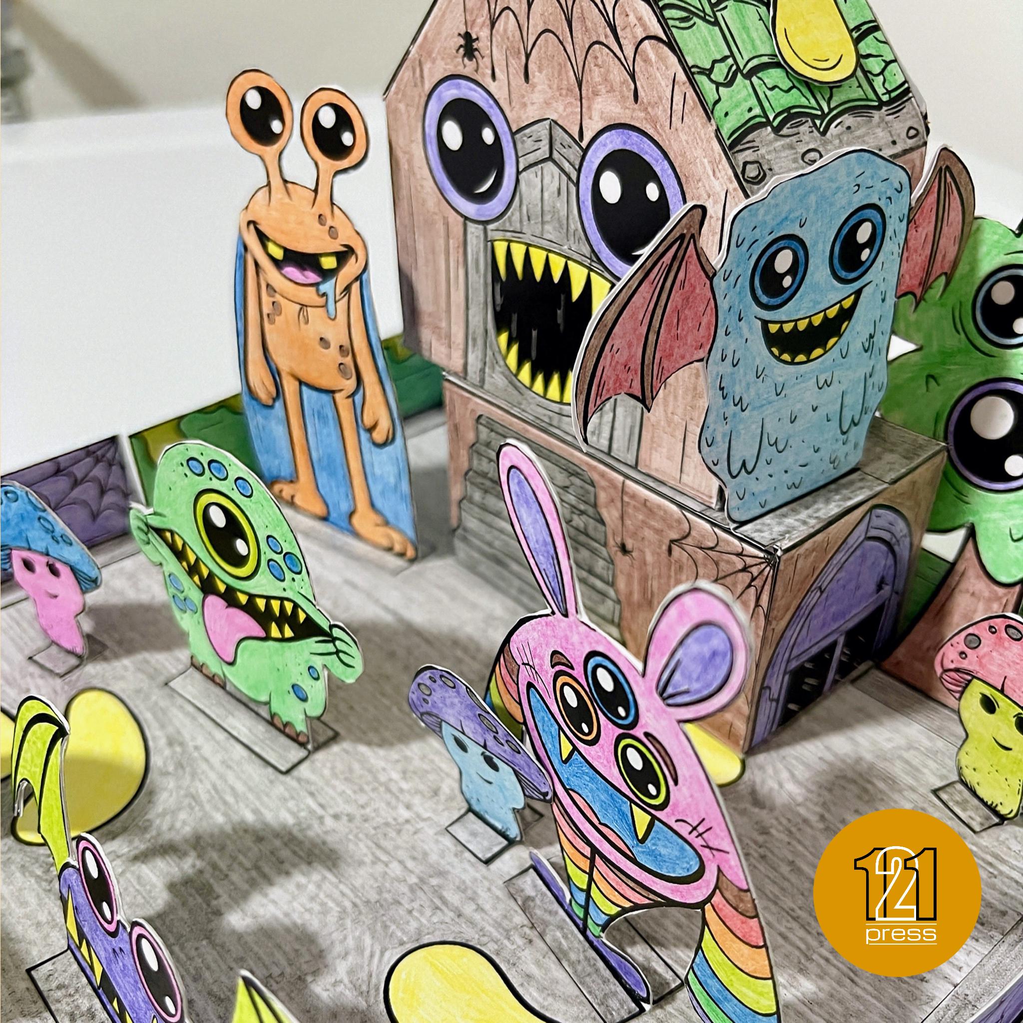 Monster Paper House Template | DIY Printable Craft | Kids Color, Cut ...