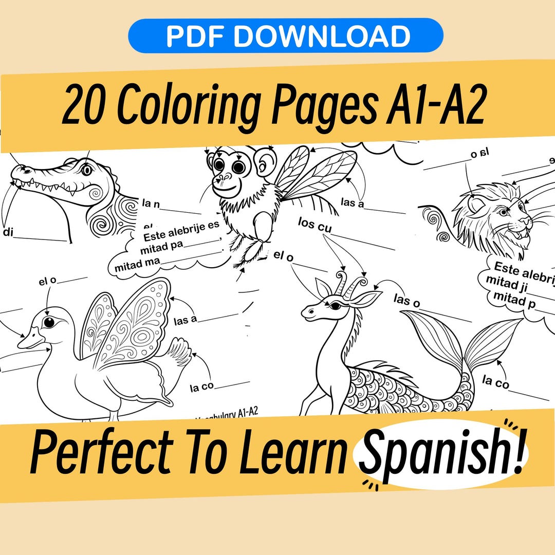 Learn Spanish Through Coloring | Alebrije Animals | Printable PDF ...