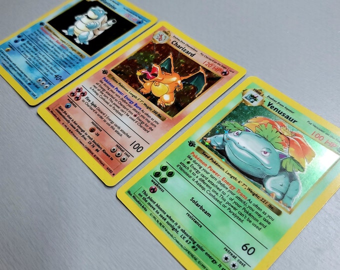 1st Edition Shadowless Set Charizard Blastoise Venesaur (proxy Custom ...