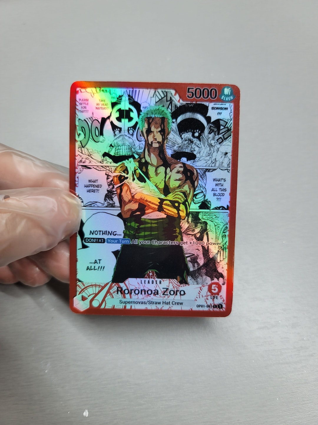 Zoro Leader OP01-001 One Piece Card 100% Holographic custom Card - Etsy