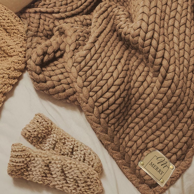Hand Knit Throw - Etsy