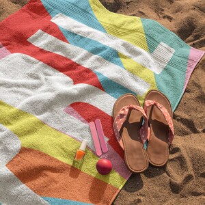 Custom Name Multi-color Striped Design Beach Towel - Etsy