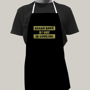 Father Son Apron Set, Stand Back Daddy is Cooking, Funny Chef Apron for ...
