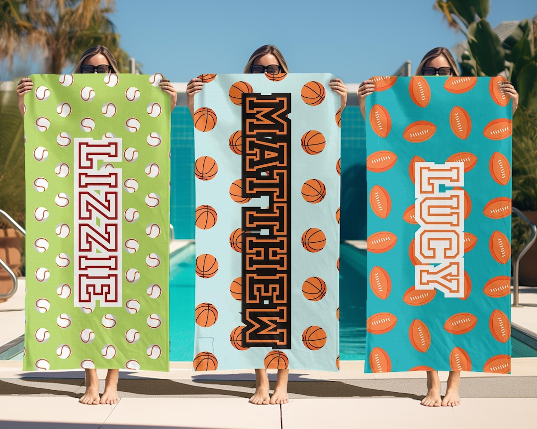 Custom Sports Ball Towels, Personalized School Team Towels, Basketball ...