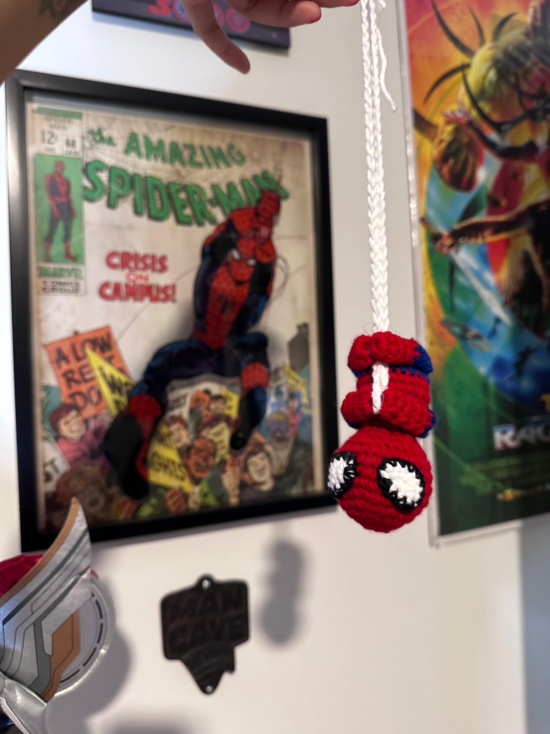 Crochet Hanging Spidey | Rearview Mirror Hanging | Car Decor | Spider ...