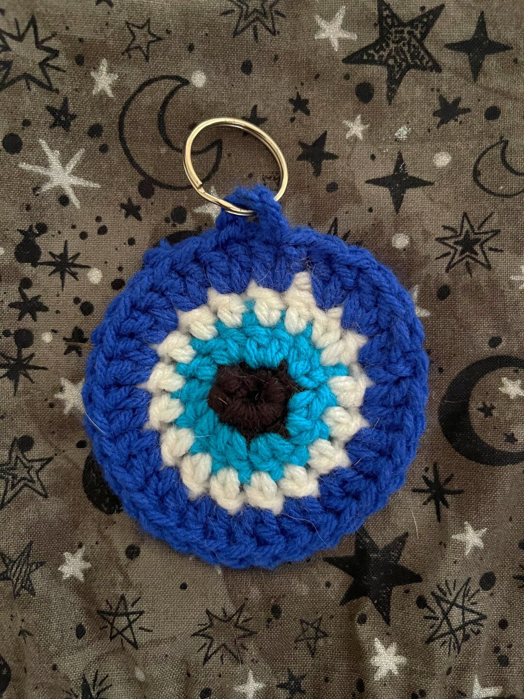 Crochet Evil Eye Keychain | Crochet Accessories | - Etsy