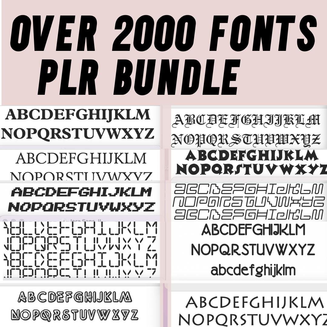 2000+ Font Designs, PLR Font Bundle (TTF, Digital Download) - Etsy