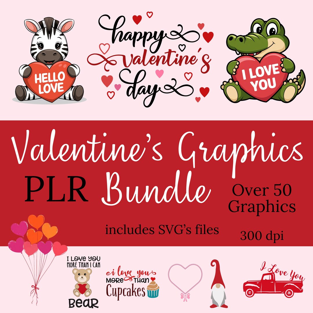 Valentine's Day Clip Art & SVG Bundle | PLR Commercial Use - Etsy