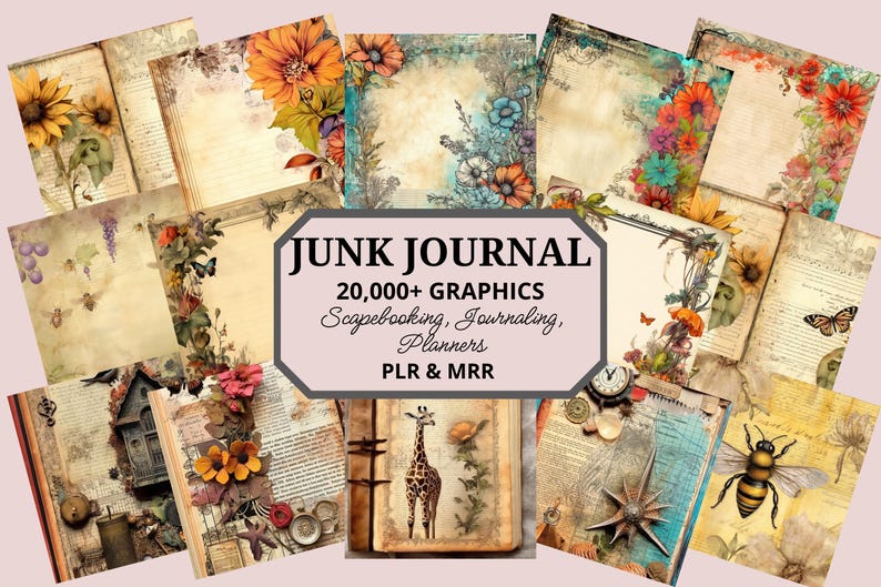 Over 20,000 Junk Journal Prints | PLR & MRR Graphics for DIY Journals ...