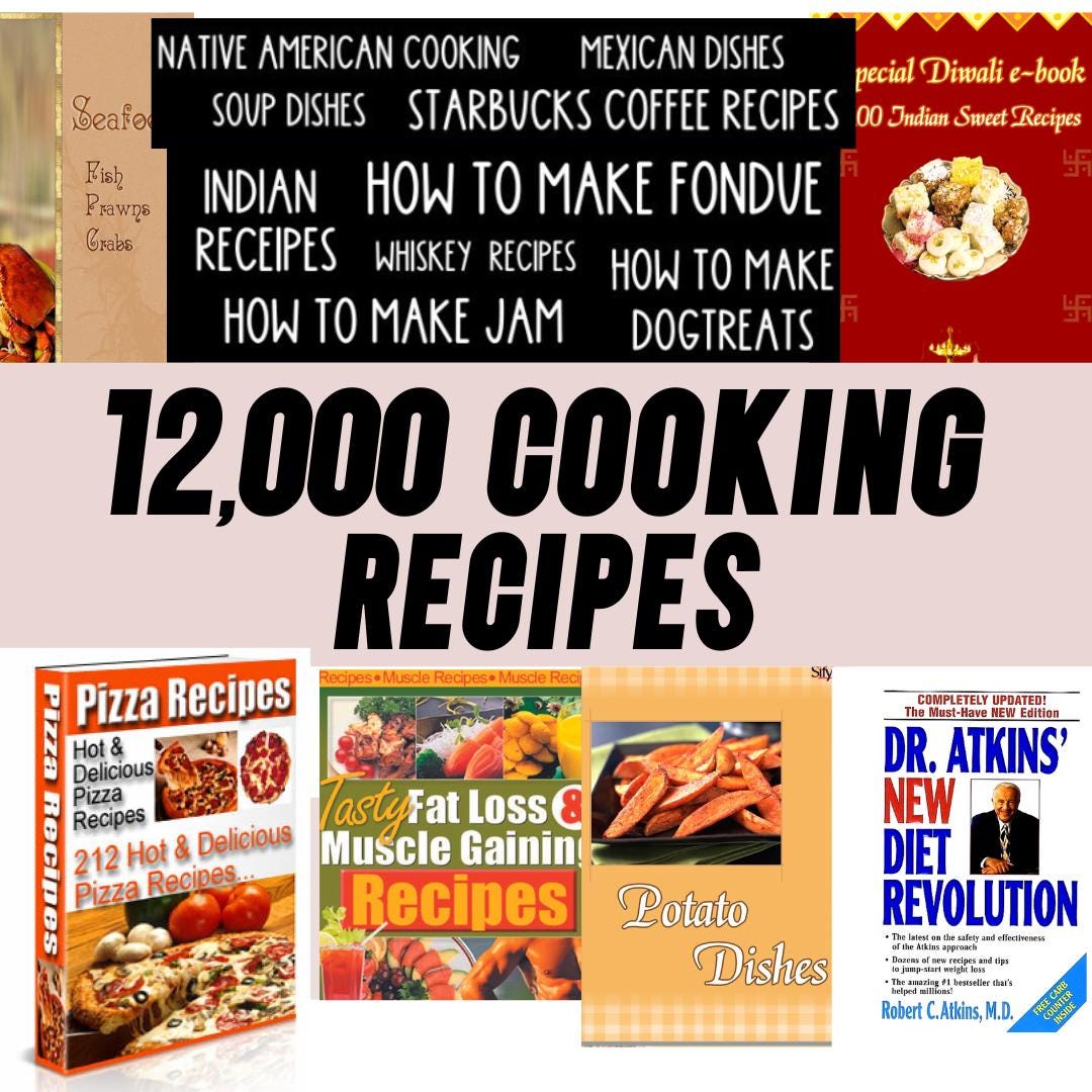 Cooking Recipes, 12,000 Recipes, PLR Recipes, PLR Ebooks, Ebooks to ...