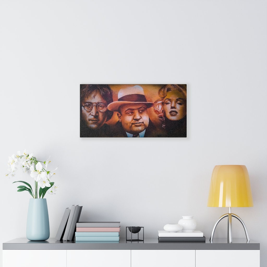John Lenon, Al Capone, Marilyn Monroe Mural Home Decor Canvas - Etsy