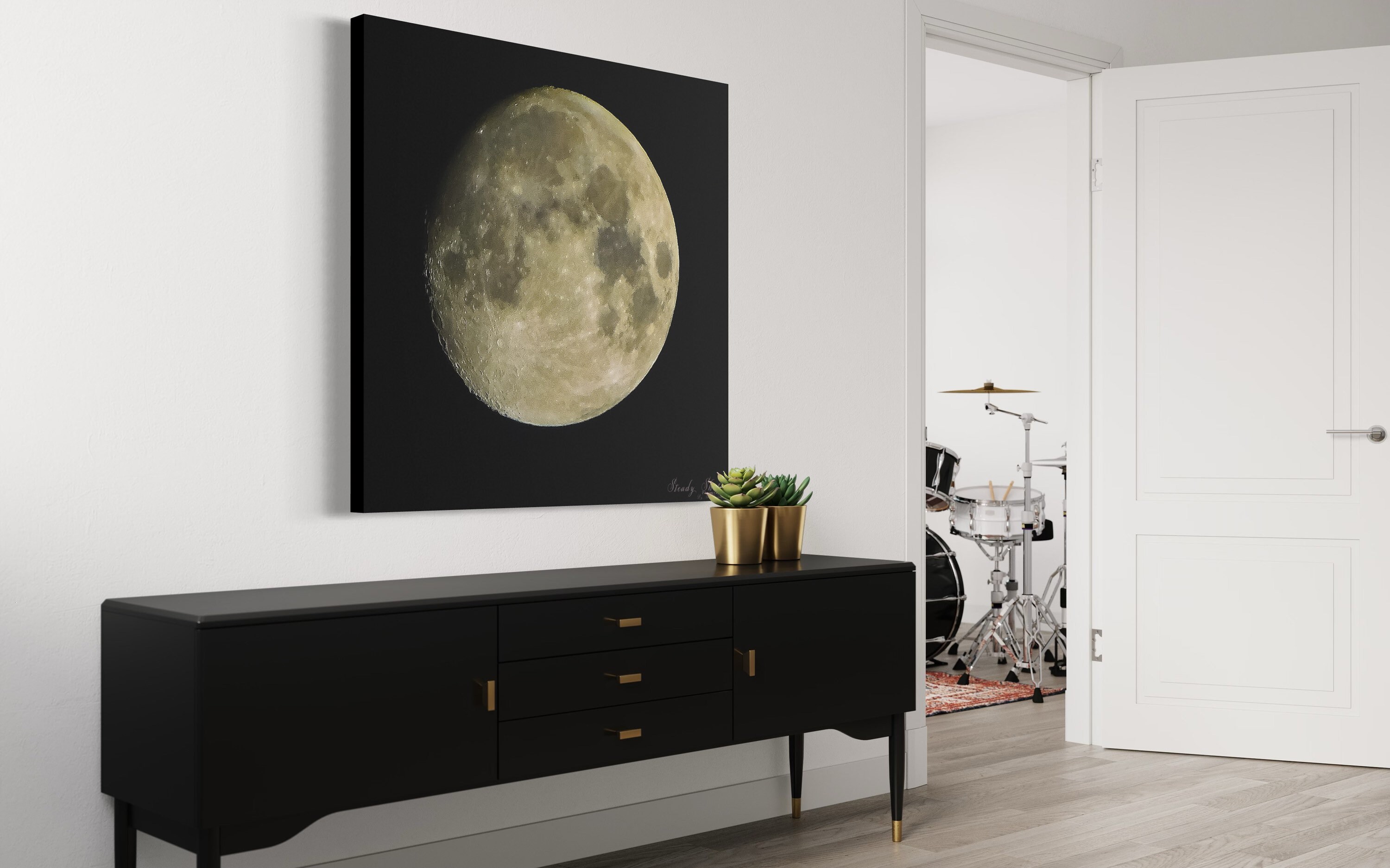 Full Moon Wall Art Canvas – Moon Home Decor, Celestial Canvas Print ...