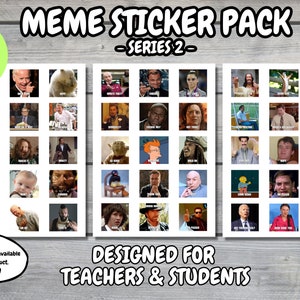 Printable Meme Sticker Pack Series 2 - for Teachers and Students ...