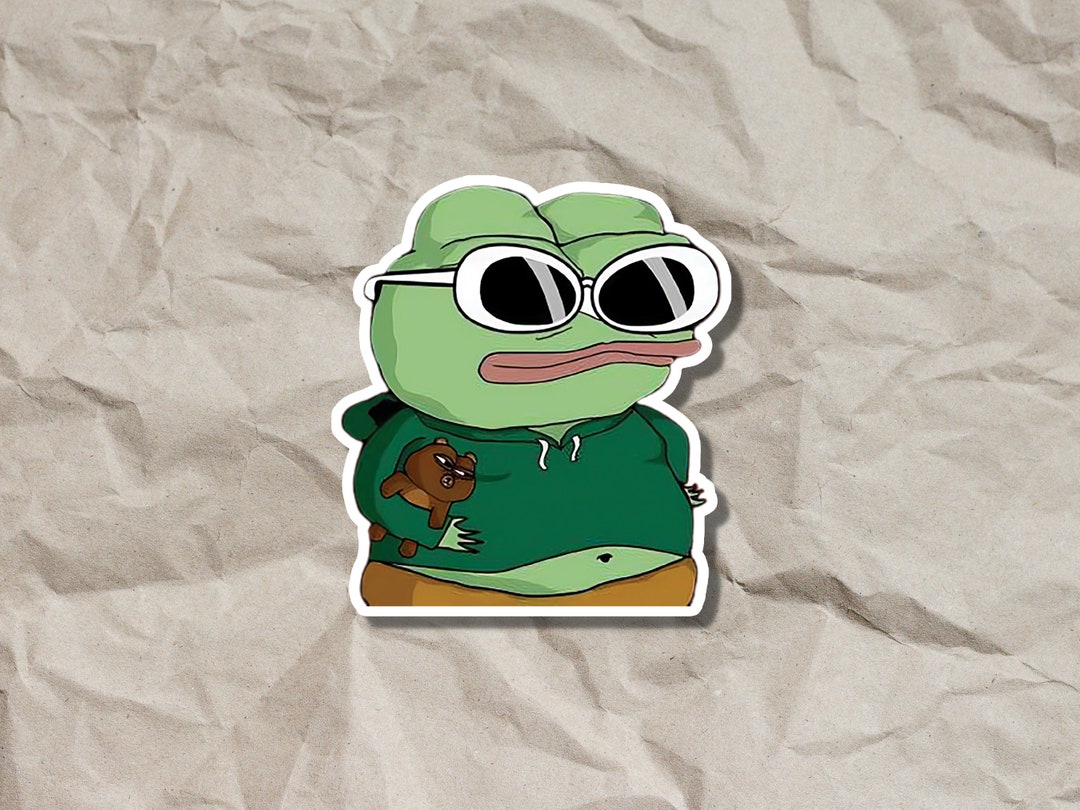 Pepe Cool Pepo Young Meme Sticker, Humorous Vinyl Decal for Laptops ...